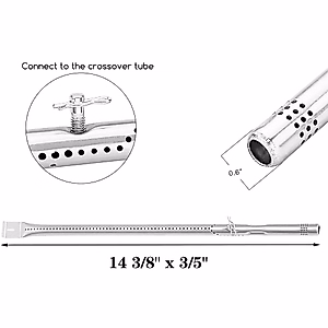 WALBZS Grill Replacement Parts for Charbroil Advantage Series 4 Burner 463344116 466344116 G4328M00W G3610003W1 Gas Grills Repair Kit Stainless Steel Burner Tube, Heat Plate,Adjustable Crossover Tube