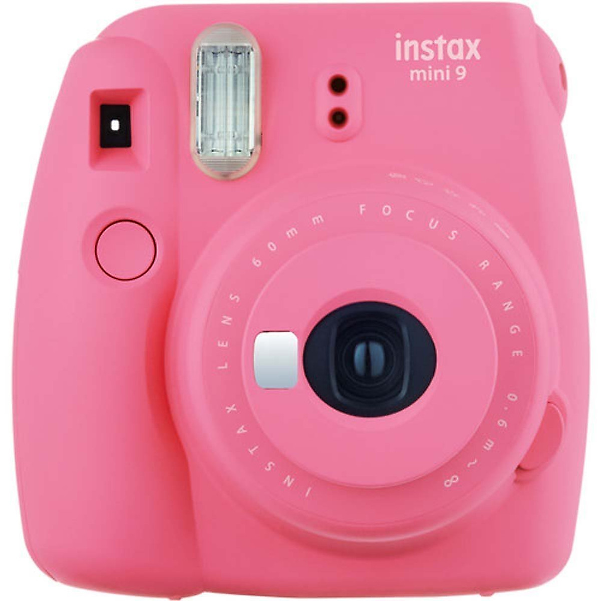 Fujifilm Instax Mini 9 Film Camera (Flamingo Pink) + Film Pack(10 Shots) + Pleather Case + Filters + Selfie Lens + Album + Frames & Stick-on Frames Exclusive Instax Design Bundle
