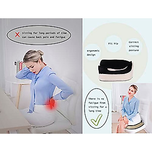 Memory Foam Seat Chair Cushion Relieve Sciatica Pain Coccyx Pain Comfortable seat Cushion Ergonomic Design Used for Office Chair Cushions car seat Cushions and Wheelchair Cushions