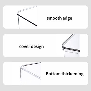 Sgoostood Lidded Plastic Storage Bins Set Clear Desk Basket Box Organizer Kitchen Container Clothes Laundry Closet Cabinet Shelf, Organization and Storage for Shelves Office Bathroom(clear 3XL+2M)