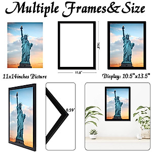 OMAIGAR 11x14 Picture Frame for 11by14 Poster Photo Canvas Certificate Black High Transparent Photo Frame Wall Desktop Horizontal Vertical 11 x 14