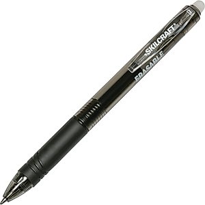 Skilcraft Erasable Re-Write Retractable Gel Pen - Black Ink
