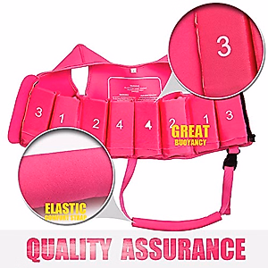 Baby Girl Swim Vest - Genwiss Toddler Swim Vest for Age 18 Months - 2 Years Baby Toddler Fit 20-28 lbs, Size Small, Pink