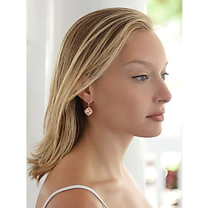 Mariell Tailored Solitaire Drop Earrings with Brilliant Round Crystals in Rose Gold Tone. Loved By All!
