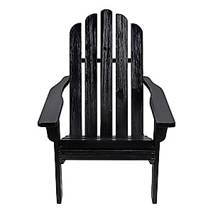 Shine Company Marina Adirondack Chair, Back & Seat Pre-Assembled, Black