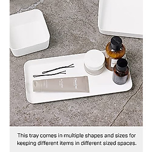 YAMAZAKI home Tower Amenity Tray L White, Flat