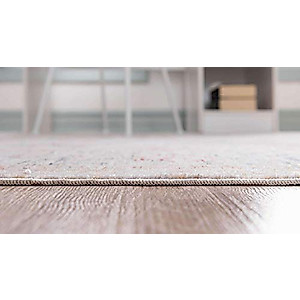 Unique Loom Noble Collection Country, Traditional, Distressed, Vintage, Botanical, Border Area Rug, 5' 1" x 7' 10" Rectangle, Ivory/Blue