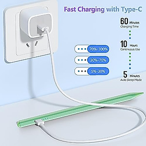 Apple Pencil for iPad Air 5/4/3rd, iPad Pro 11/12.9 Inch - Magnetic Stylus with Palm Rejection & Tilt Sensitivity, Green