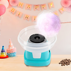 LOYALHEARTDY DIY Cotton Candy Machine, 110V 400W Countertop Candy Floss Maker with Splash Guard Marshmallow Machine for Birthday Family Party Various Party Includes A Bag Bamboo Sticks & Scoop, Blue