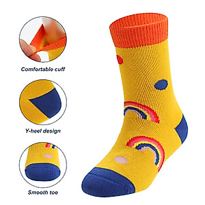 HUMAN FEELINGS Girls Socks,Athletic Socks for Girl 4-12 Years,Pack of 5 Pairs Dress socks…