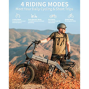 Luckeep Folding Electric Bike for Adults 1500W Peak Motor, 28MPH 60 Miles,720WH Removable Battery 20'' x 4.0 Fat Tire Ebikes for Adults with Hydraulic Brakes, NFC Unlock, APP, UL 2849 E-Bike