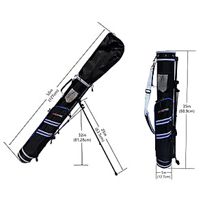 C9 A99 Golf Men's & Women's Practice Sunday Bag Range Pencil Carry Bag with Stand and Strap Golf Travel Bag Removable Top Black Great Gift for Golfer!