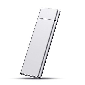 External Hard Drive, Portable, USB 3.0 1TB 2TB HDD Type C Data Storage Slim Compatible with PC, Laptop and Mac (2TB, Silver)
