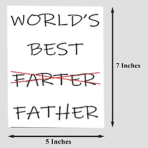 World's Best Farter, funny fathers day cards, fathers day card husband funny, birthday card funny for him, funny birthday card for father, funny birthday card for dad (5 inches by 7 inches)