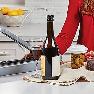 PowerXL Duo NutriSealer Food Vacuum Sealer Machine with Vacuum Seal Bags & Rolls, Double Airtight Sealing with Built-in Cutter, Small Snack Bag Capability, Safety Certified, Lab Tested, LED Indicator Lights, 11 inch (Slate)