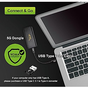 Tri Cascade VOS™ 5G Cellular Travel Internet with Local & Global Access T-Mobile SIM, Supports macOS, iPadOS, Windows, Linux, USB C Dongle for PC, Desktop, Gen10 iPad, MacBook, Surface Tablet
