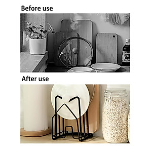 Tikxlafe Iron Cutting Board Rack, 5.9 x 4.9 x 8.7 in, Black