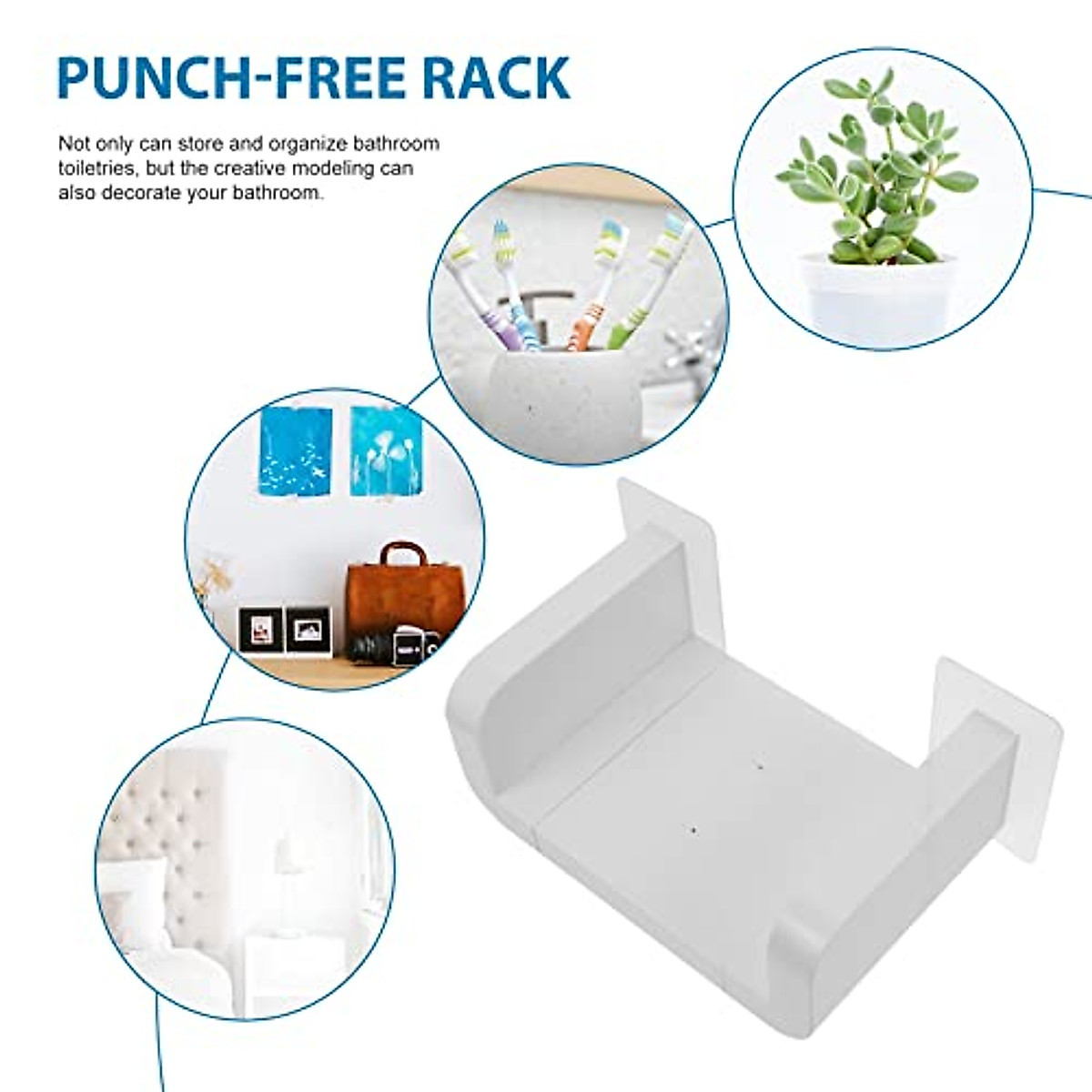 Alipis Wall Mounted Floating Bathroom Shower Shelf Floating Nursery Shelves Floating Shower Shelves Shelf U- Shape