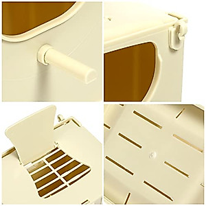 POPETPOP Parakeet Nesting Box, Bird Nest Breeding Box Bird Hut Cage Mounted Plastic Nesting Boxes for Cockatiel Budgie Parrot 2Pcs Bird Cage