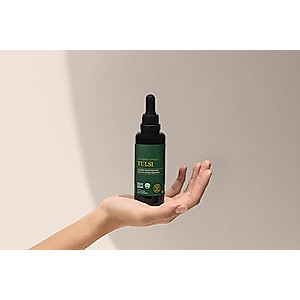 Global Healing Organic Tulsi (Holy Basil Leaf Extract) Vegan Liquid Supplement Drops (Organic basil) - Bioavailable Herb for Normal Stress Response, Natural Energy & Immune Support - 2 Fl Oz Tincture