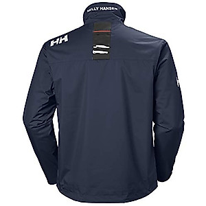Helly Hansen Men's Crew Midlayer Fleece Lined Waterproof Windproof Breathable Rain Coat Jacket, 597 Navy, Large