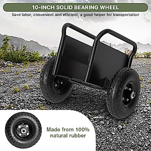 Yeeoy Heavy Duty Panel Dolly, Slab Dolly with Handle, 10" Solid Rubber Tires Wheels,1000LBS Load Capacity All Terrain Moving Cart for Heavy Drywall Sheet & Material Handling