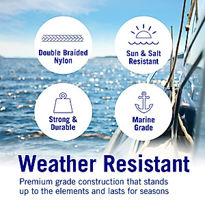 Premium Boat Anchor Rope 100 Ft Double Braided Boat Anchor Line Black Nylon Marine Rope Braided 3/8 Anchor Rope Reel for Many Anchors & Boats 3/8 Inch Black