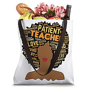 African American Teacher Words in Afro Tote Bag