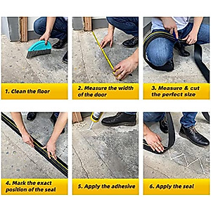 Jin&Bao Universal Garage Door Threshold Seal Strip 20FT Kit, Bottom Waterproof Rubber Weather Stripping Replacement（Blue）