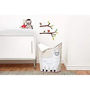 3 Sprouts Baby Laundry Hamper Storage Basket Organizer Bin for Nursery Clothes, Llama