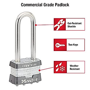 Master Lock 1KALJ Outdoor Padlock with Key, Silver, 1LJ, 1 Pack