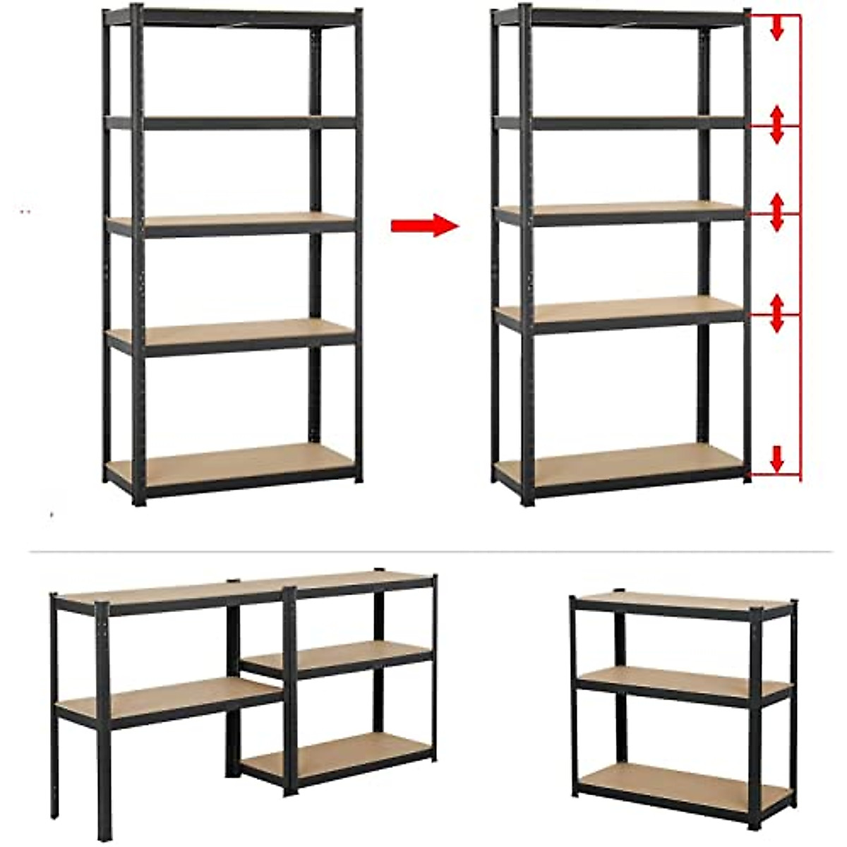 Garage Storage Shelves, 4-Tier Adjustable Metal Shelves for Storage, Shelving Unit Utility Rack Shelves for Warehouse Pantry Closet Kitchen, Organization Multipurpose Shelf, 31"L x 15" D x 63" H
