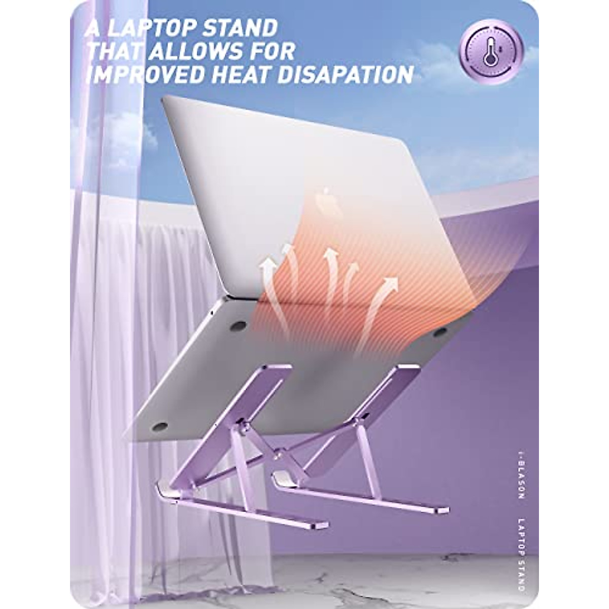 i-Blason Cosmo Laptop Stand, Adjustable Portable Computer Stand Aluminum Alloy Laptop Riser Holder with Multi-Angle Stand Compatible with MacBook Pro/MacBook Air, 7-17.3" Laptops & Tablets (Purple)