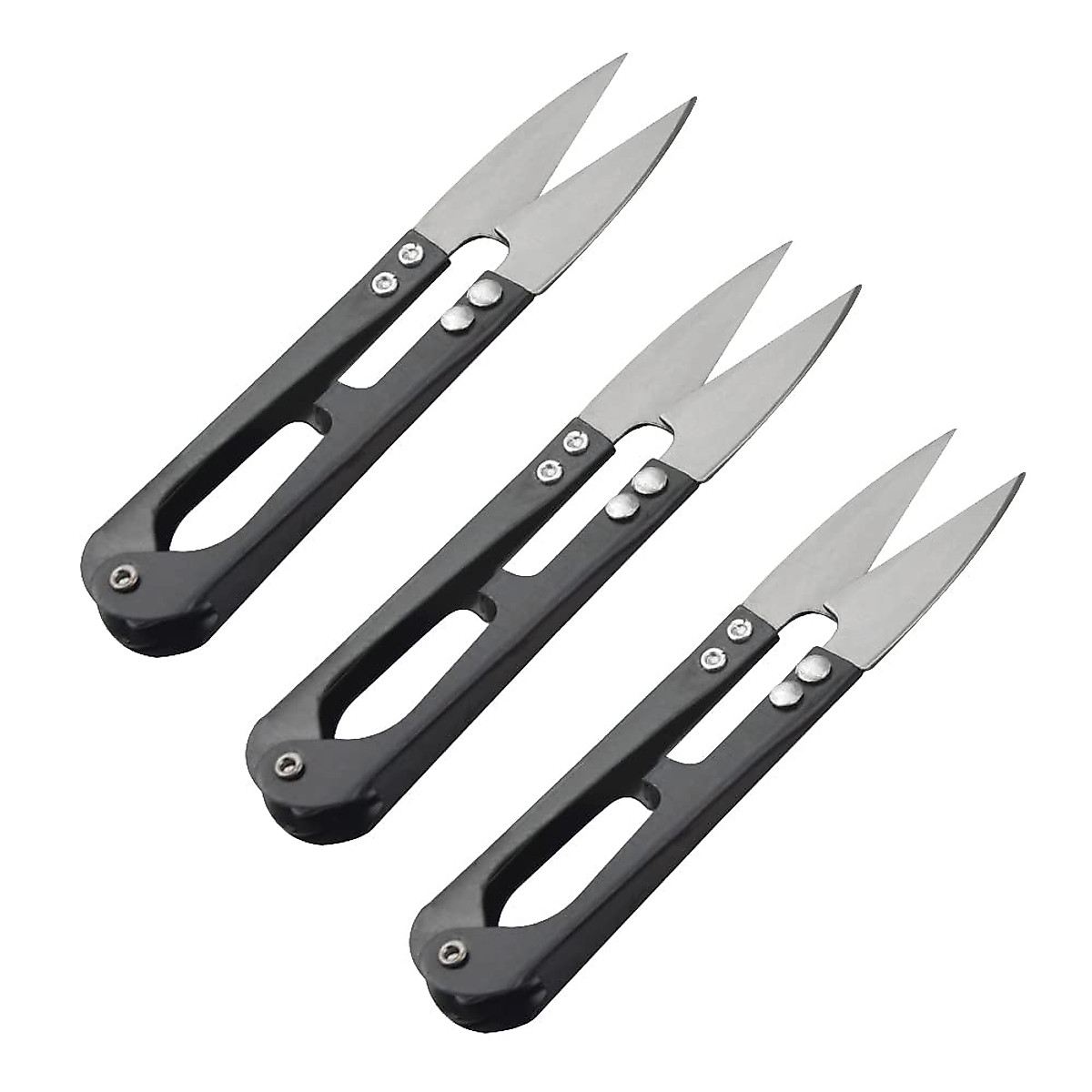 XINMEIWEN 3Pack 4.1Inch Sewing Scissors Yarn Thread Craft Scissors Small Snips Trimming Nipper for Home Office School DIY Projects (Black)