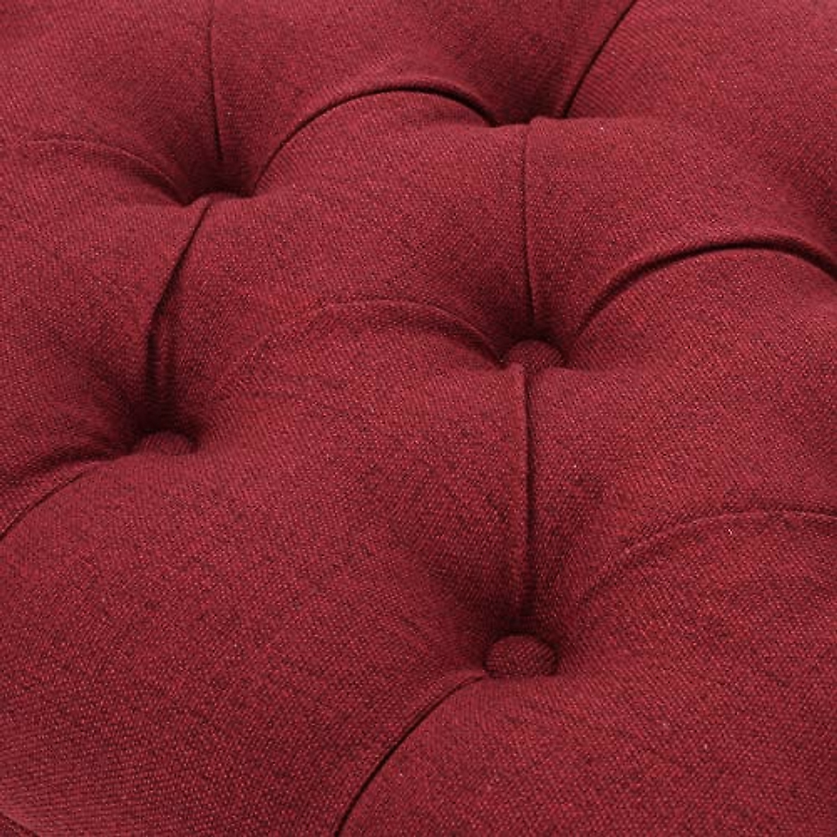 Christopher Knight Home Scarlett Tufted Fabric Ottoman Bench, Deep Red