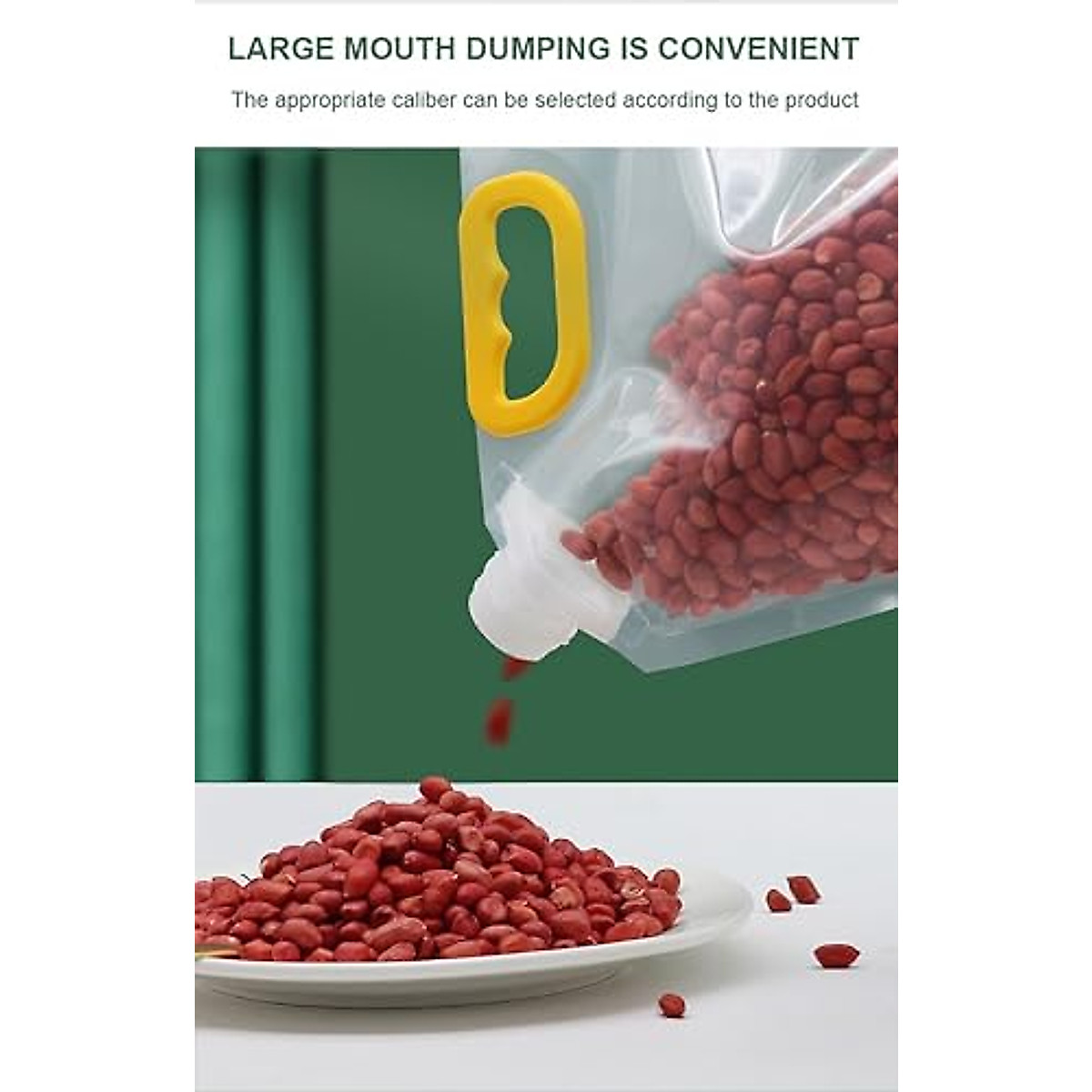 AUGEN Reusable Food Container Storage Bags, Airtight Moisture-Smell Proof Sealed Bags, Portable Transparent Dry Storage Bag With Lids For Grain Flour Juice (Pack of 4-2.5L)