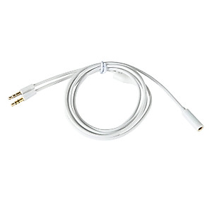 Headphone Splitter for Computer 3.5mm Jack Audio Microphone Splitter Female to Headset/Mic Dual Male Stereo Adapter Earphones Port to Gaming Headset PC Laptop Converter (White)