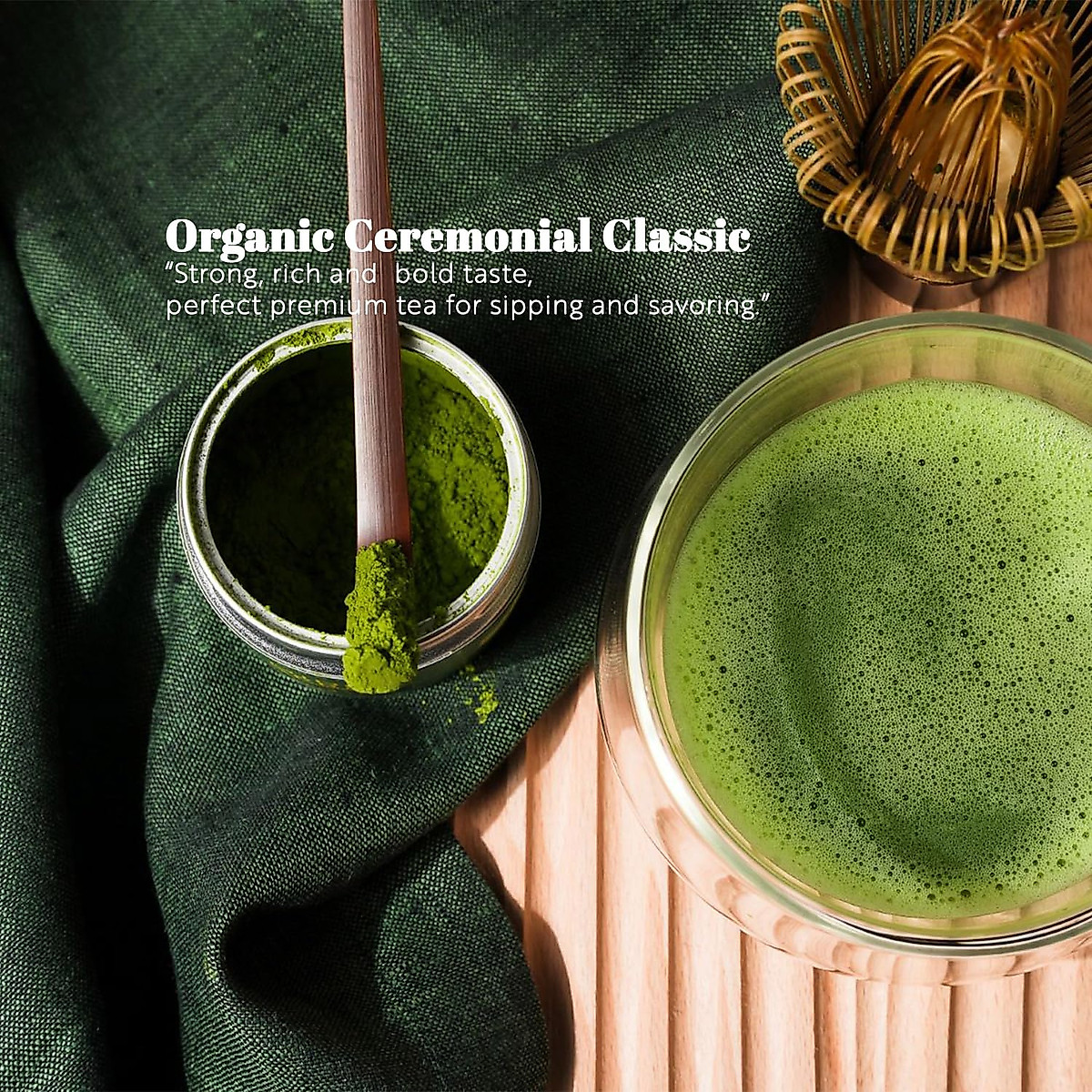 Midori Spring Organic Ceremonial Grade Matcha - Gold 1st Harvest Blend, Japanese Stone Ground Green Tea Powder, Radiation, Gluten Free, Vegan