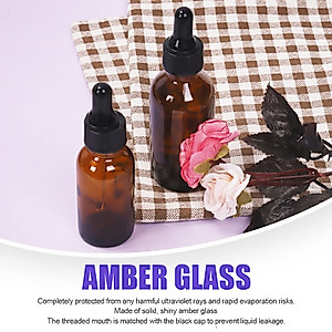 Swpeet 24Pcs 1 oz 2 oz 4 oz Amber Glass Bottles with Black Glass Dropper Assortment Kit, Eye Dropper Bottle Glass Dropper Bottle for Essential Oils, Liquids, Perfume, Leak Proof Travel