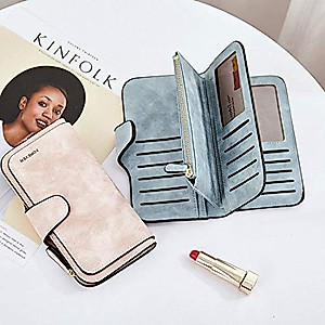 Wallets for Women Leather Clutch Phone Purse Ladies Wallet RFID Credit Card Coin Holder Bifold