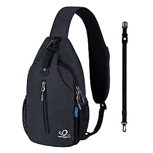 WATERFLY Sports Crossbody Sling Backpack Sling Bag Chest Bag Daypack for Cycling Hiking Running Men Women