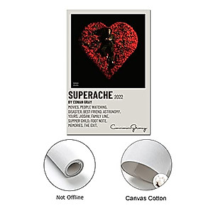 Conan Gray Poster Superache Album Cover poster Vintage Posters Decorations Paintings Music Poster Canvas Wall Art for Living Room Office Bedroom Decor Unframed (12x18Inch(30x45cm))