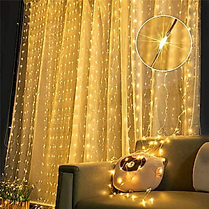 Warm White 3MX2M 200LEDs Solar Garland Curtain Light led Outdoor Fairy Lights Sunlight Powered String Lights for Window Garden Home Christmas Decor
