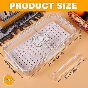 2 Pack Bacon Container with Lids for Refrigerator, Deli Meat Cheese Storage Container with Date Record, Bacon Tray Holder for Fridge, Bacon Saver Keeper with Food Serving Tongs and Drain Plate