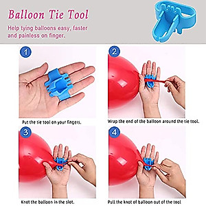 Balloon Arch Garland Decorating Strip Kit with 1 Pcs Tying Tool, 5 Rolls 16 Feet Balloon Tape Strips, 5 Rolls Balloon Glue Point Dots Stickers for Wedding Party Balloon Decorations(11pcs)