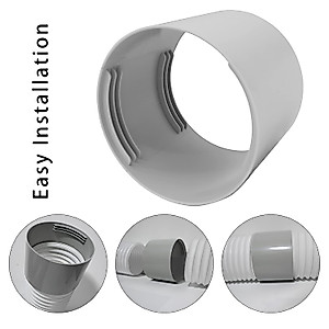 MQIDLFE Portable AC Coupler Thread Portable A/C AC Air Conditioner Exhaust Hose Couple 5inch (130mm) AC Hose Coupler Coupling Extension