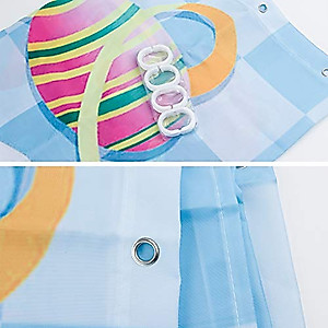 RLHHUG Easter Bunny Shower Curtain Sets with Rugs, Cute Shower Curtain 72x72In for Bathroom Decor, Waterproof Durable Shower Curtain with Hooks, Bath Mat, Toilet Contour Mat and Lid Cover