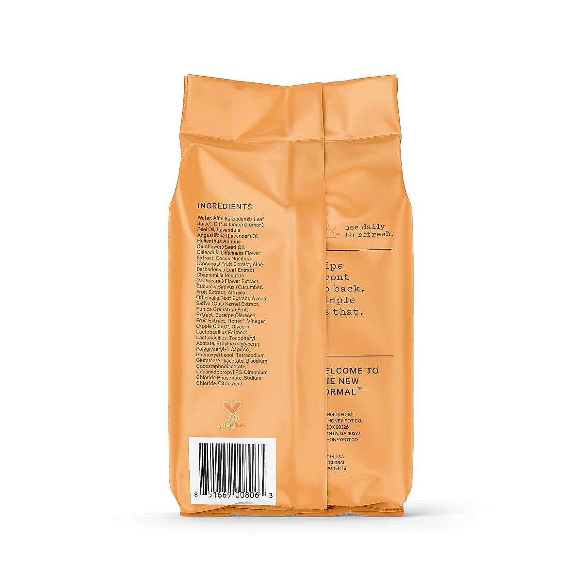 The Honey Pot Company - Feminine Wipes - Daily PH Balancing, Fragrance & Sulfate Free Wipes for Intimate Parts, Body, or Face - Hygiene Products - Normal 30 ct