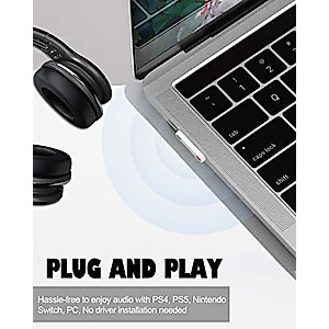 PS5 Bluetooth Adapter, Low Latency Bluetooth Audio Transmitter, USB C Bluetooth Audio Adapter with aptX Low Latency Support for PS4, PS5, Switch, PC, and Included USB C to USB Adapter