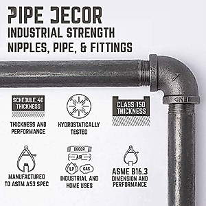 PIPE DÉCOR Rustic Industrial Pipe Paper Towel Holder Heavy Duty DIY Style, Free Standing Kit, Modern Chic Industrial Steel Grey, Commercial Grade Metal
